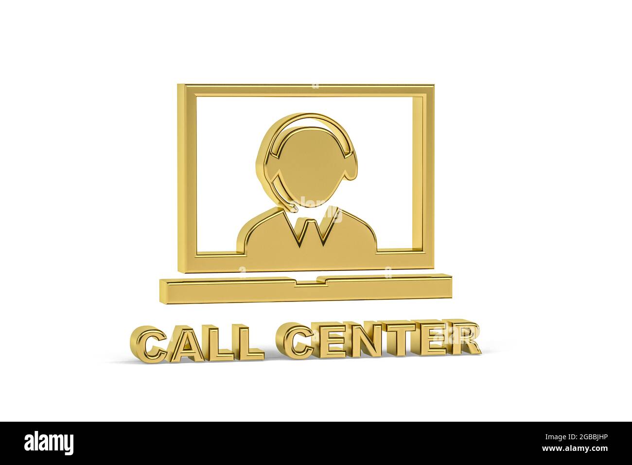 Golden 3d call center agent icon isolated on white background - 3d ...