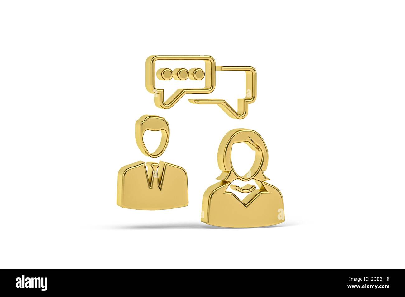Golden 3d call center agent icon isolated on white background - 3d ...