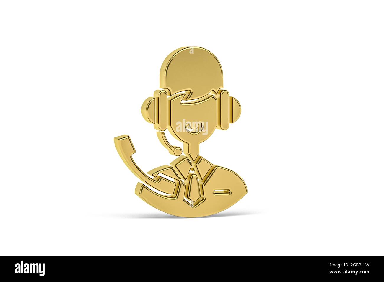 Golden 3d call center agent icon isolated on white background - 3d ...