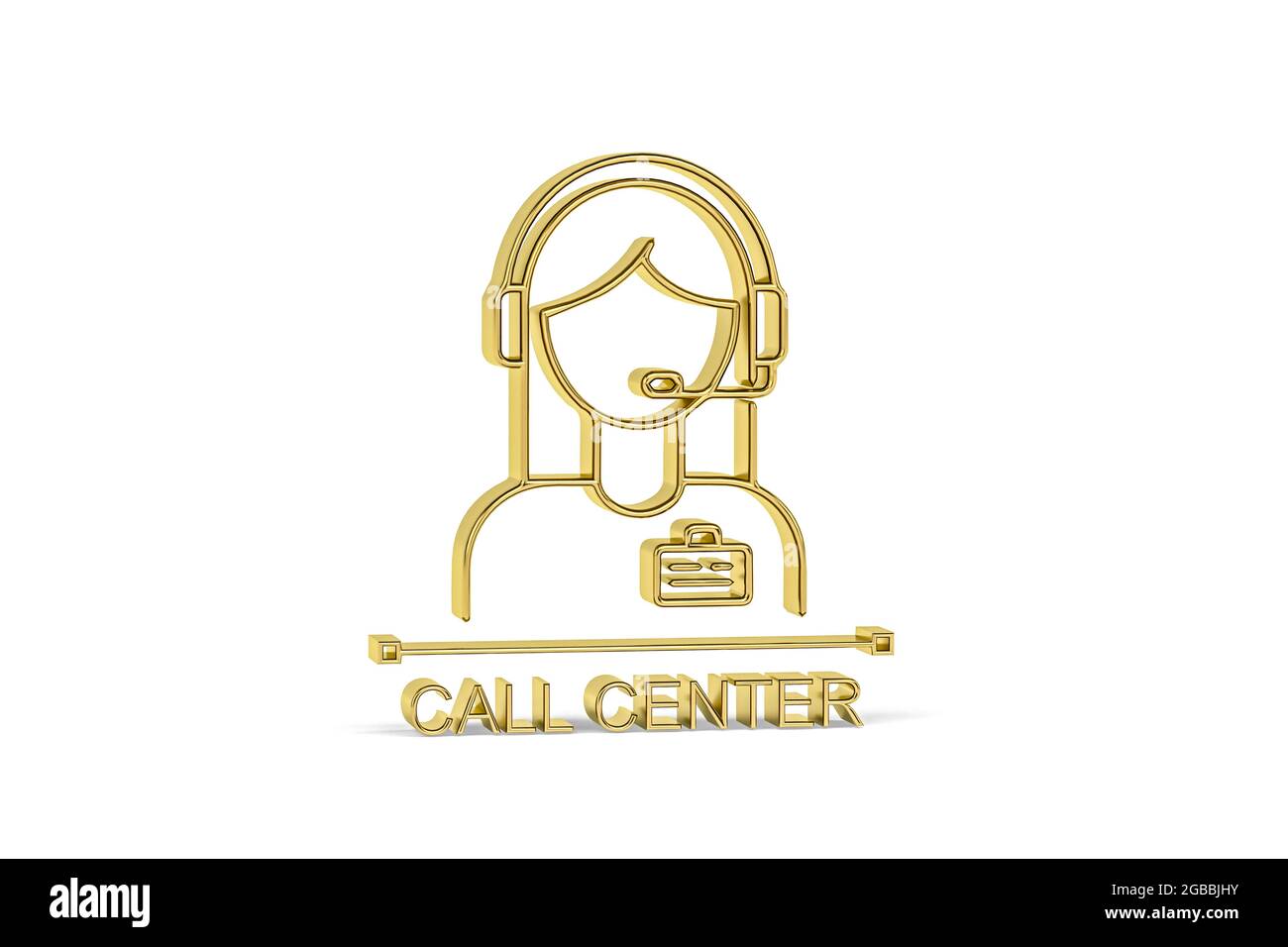 Golden 3d call center agent icon isolated on white background - 3d ...