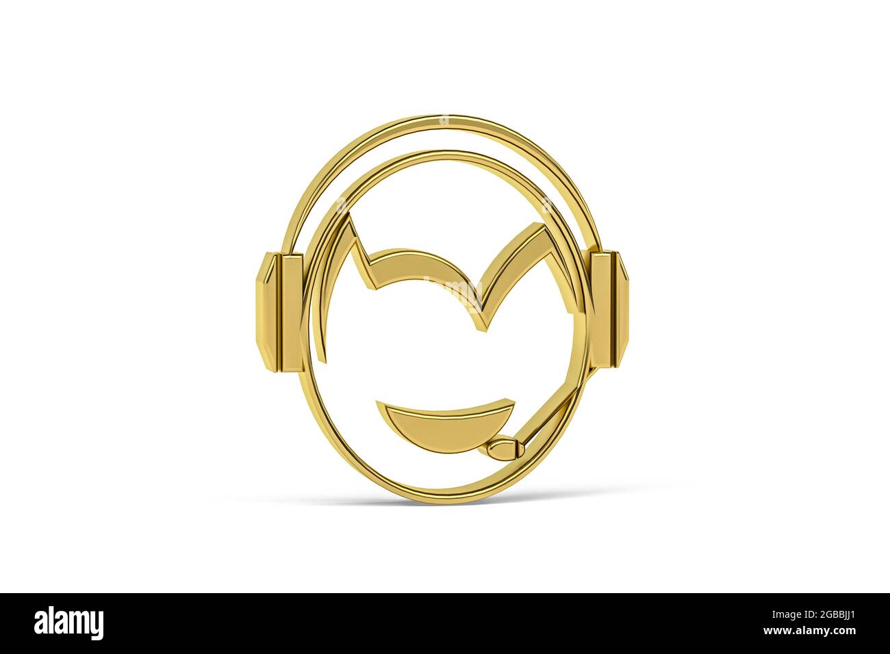 Golden 3d call center agent icon isolated on white background - 3d ...