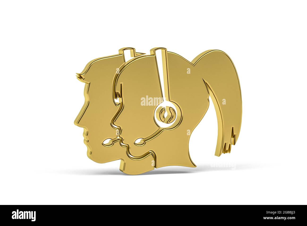 Golden 3d call center agent icon isolated on white background - 3d ...