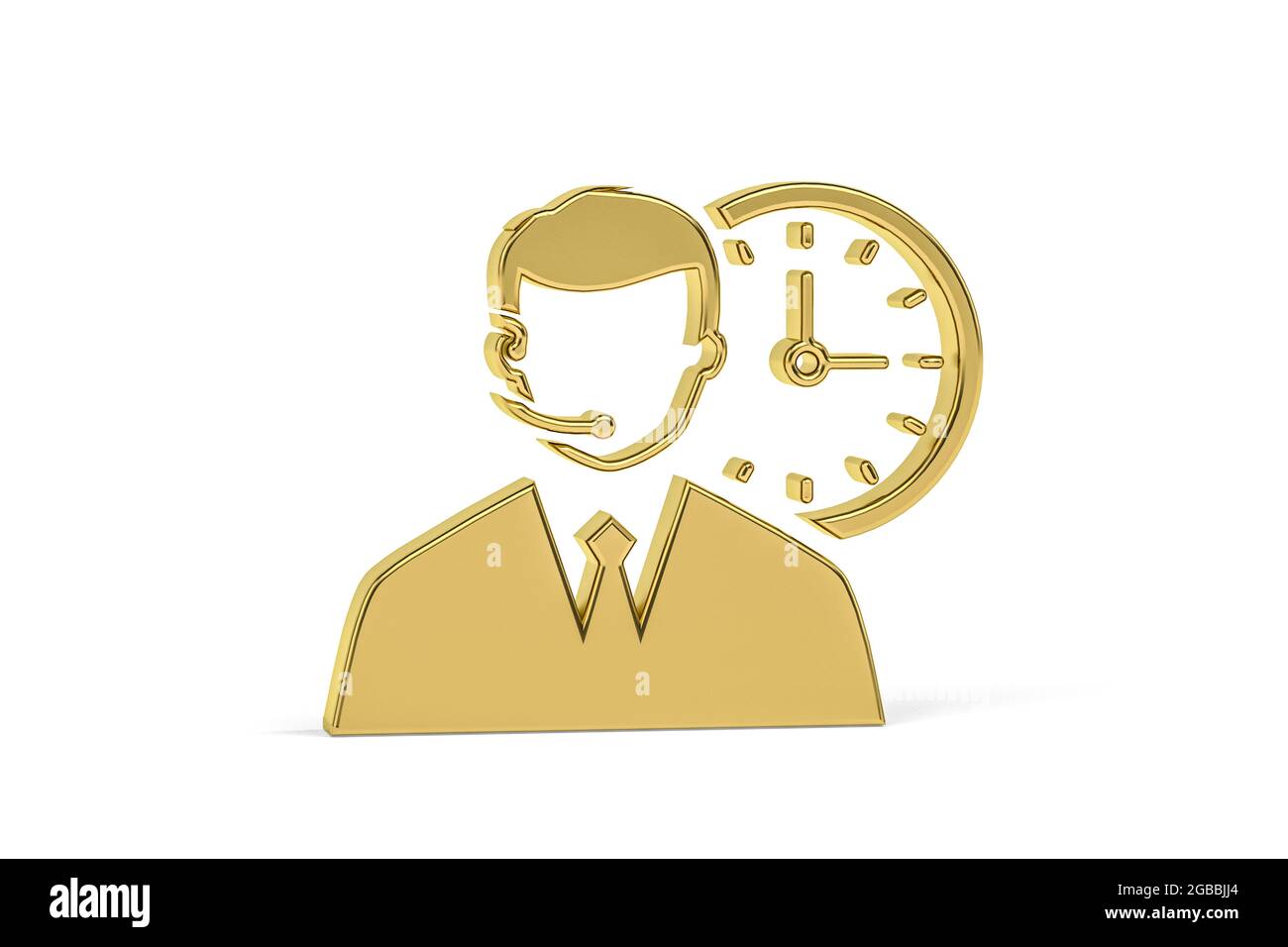 Golden 3d call center agent icon isolated on white background - 3d ...