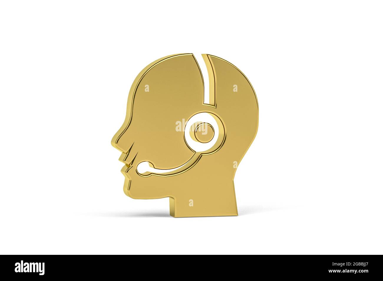 Golden 3d call center agent icon isolated on white background - 3d ...