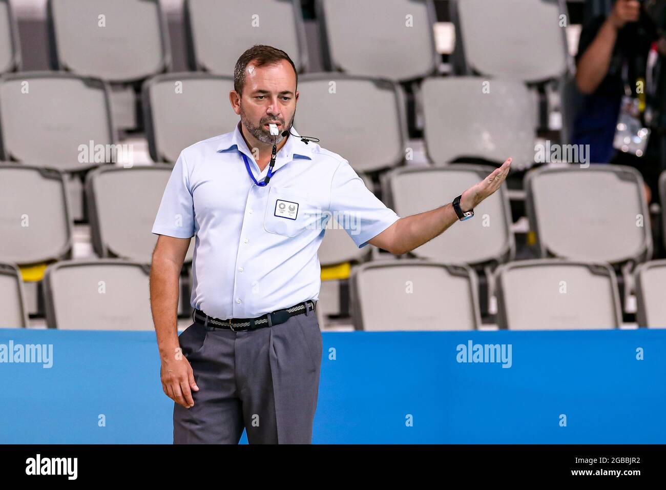 TOKYO, JAPAN - AUGUST 3: referee Adrian Alexandrescu (ROU) during the ...