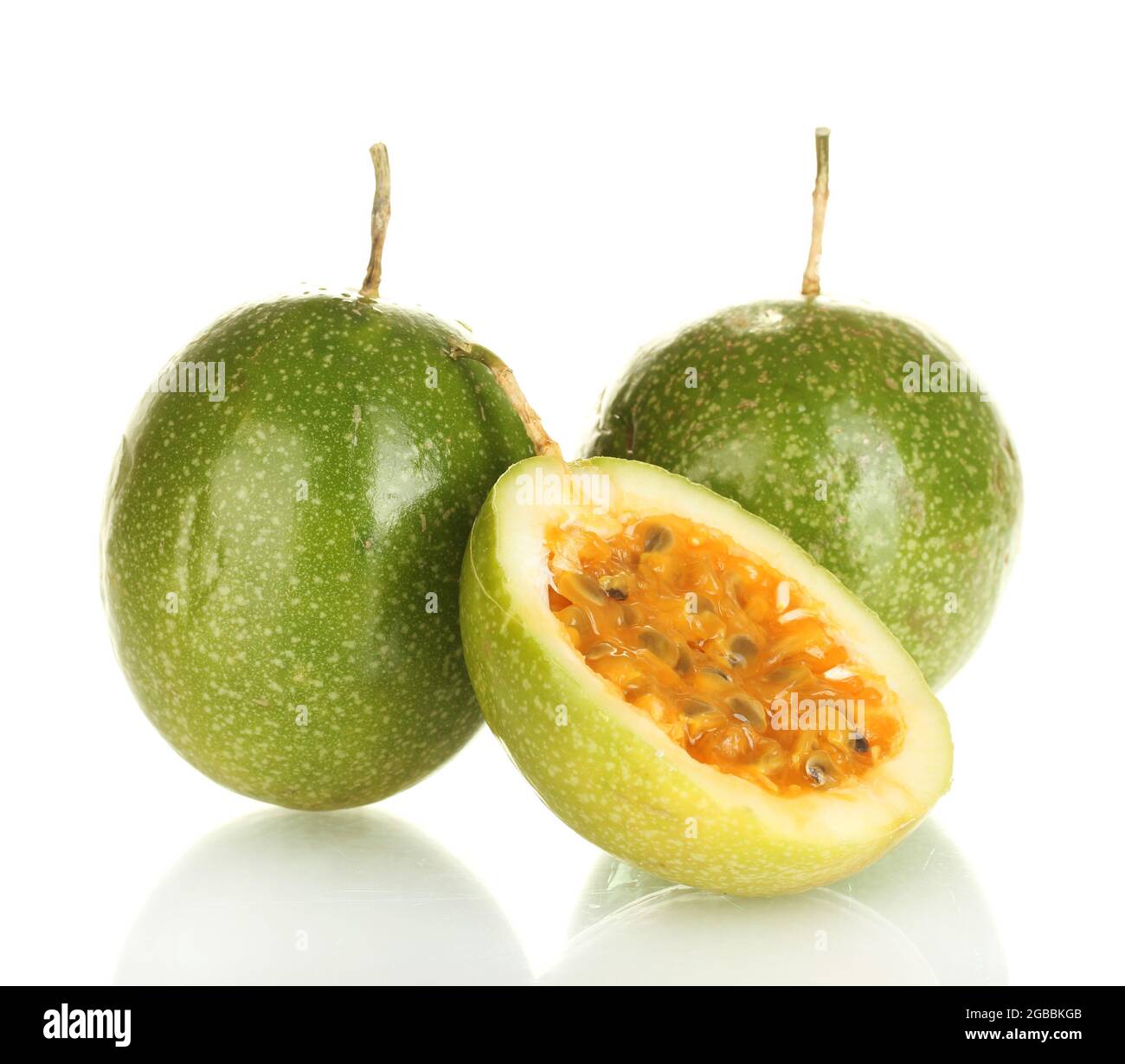 green passion fruit isolated on white background close-up Stock Photo ...