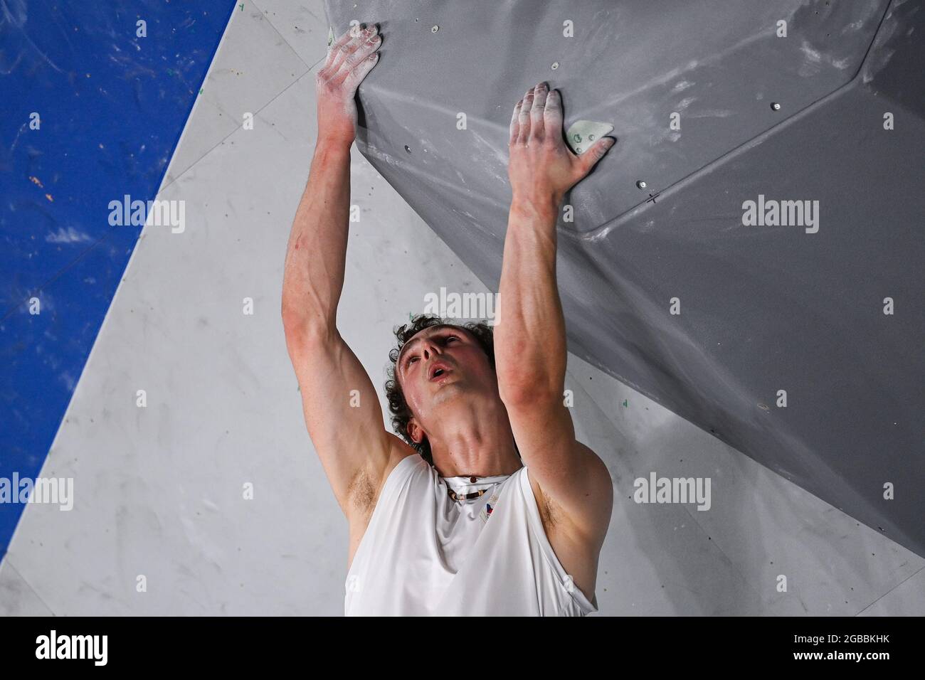 Czech climber Adam Ondra attends bouldering qualification during the ...