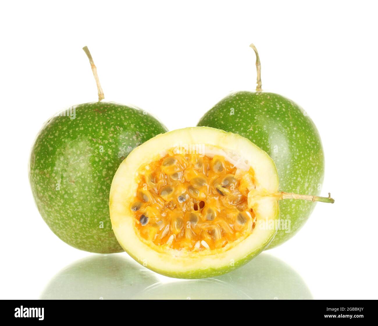 green passion fruit isolated on white background close-up Stock Photo ...