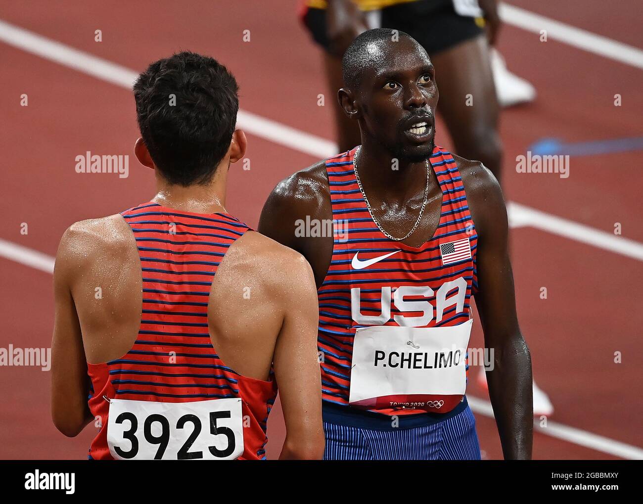 Tokyo, Japan. 3rd Aug, 2021. Paul Chelimo of the United States reacts ...