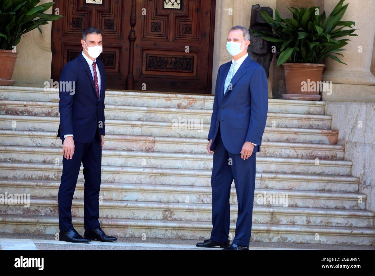 Palma Mallorca, Spain. 03rd Aug, 2021. King Felipe VI receives the ...