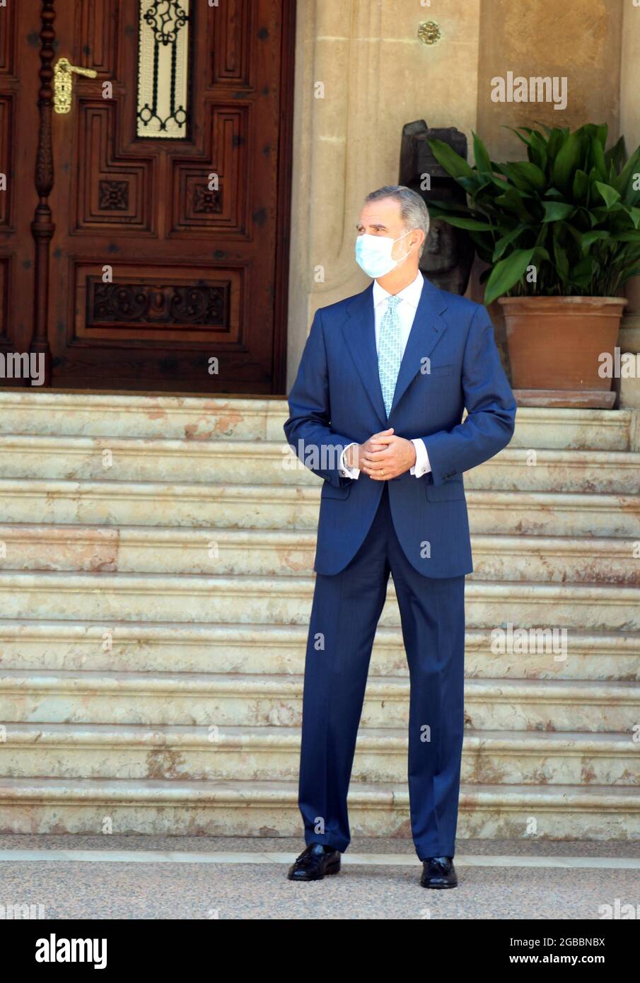 Palma Mallorca, Spain. 03rd Aug, 2021. King Felipe VI receives the ...