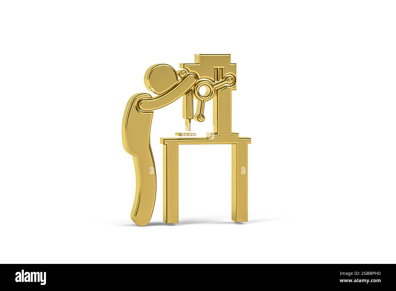 Golden 3d production worker icon isolated on white background - 3D ...