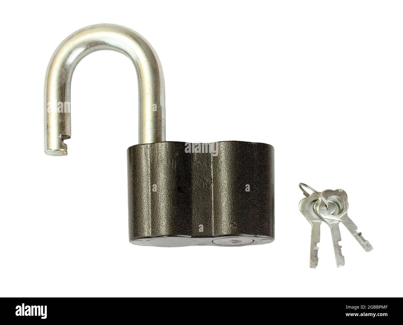 old padlock with key isolated on white background Stock Photo - Alamy