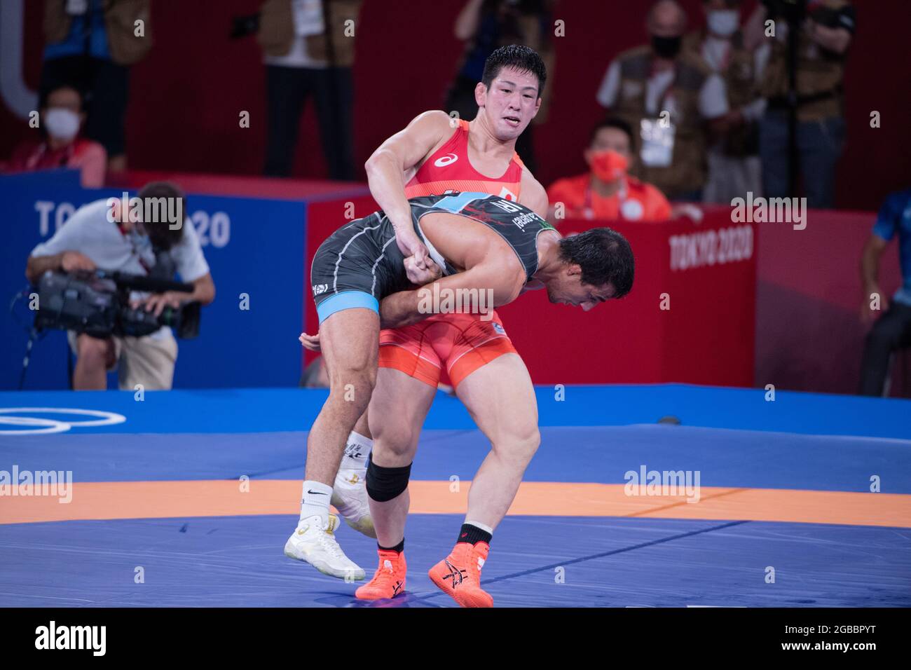 Yabiku Shohei Jpn Vs Geraei Mohammadali Iri Mens Greco Roman 77kg Bronze Medal Match August