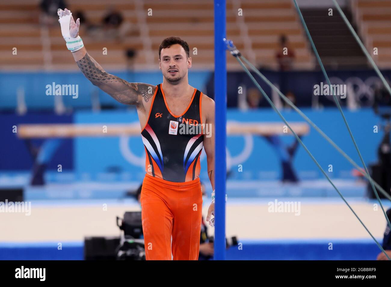 TOKYO, 03-08-2021, Ariake gymnastics centre, Tokyo 2020 Olympic Games, men’s horizontal bar ...