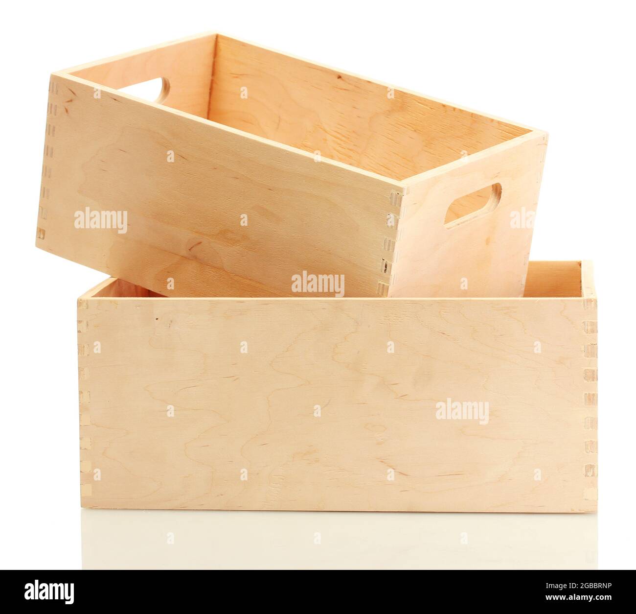 empty wooden crates isolated on white Stock Photo - Alamy