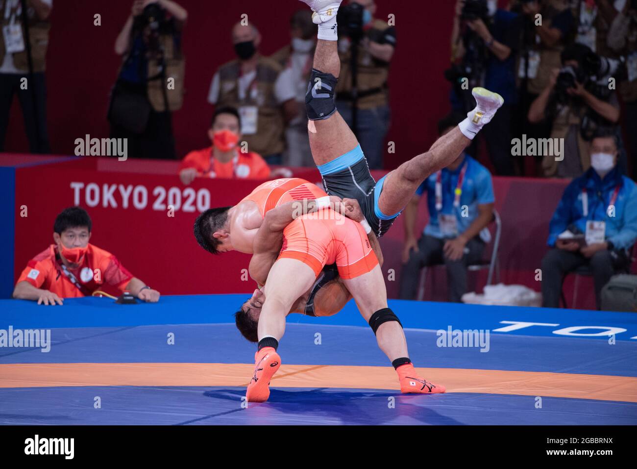Yabiku Shohei Jpn Vs Geraei Mohammadali Iri Mens Greco Roman 77kg Bronze Medal Match August