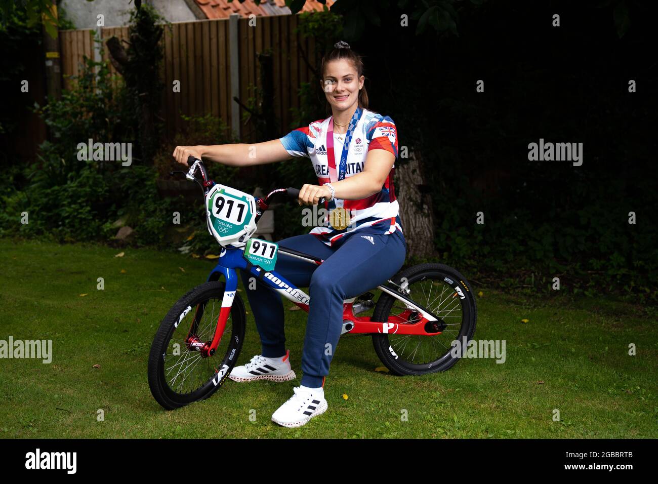 BMX gold medallist Beth Shriever on her bike at her home in ...