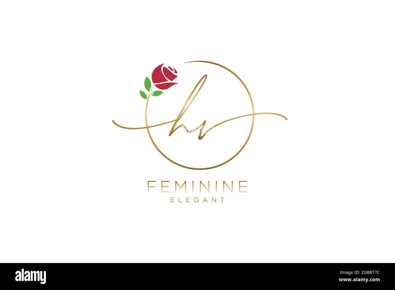 HV Feminine logo beauty monogram and elegant logo design, handwriting logo of initial signature ...