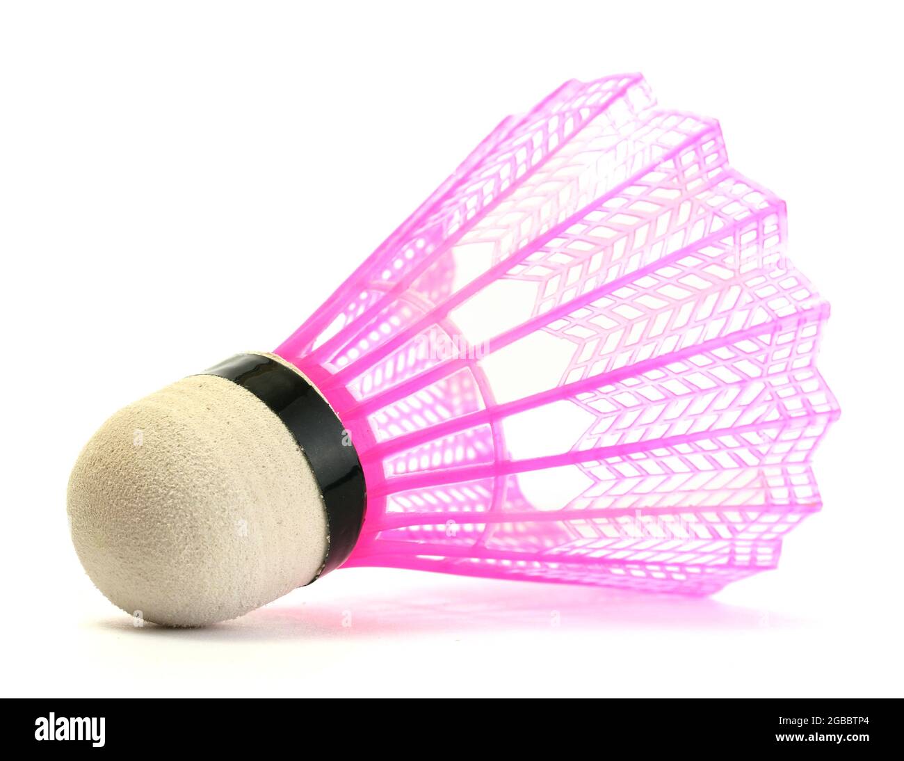 pink plastic shuttlecock isolated on white Stock Photo - Alamy