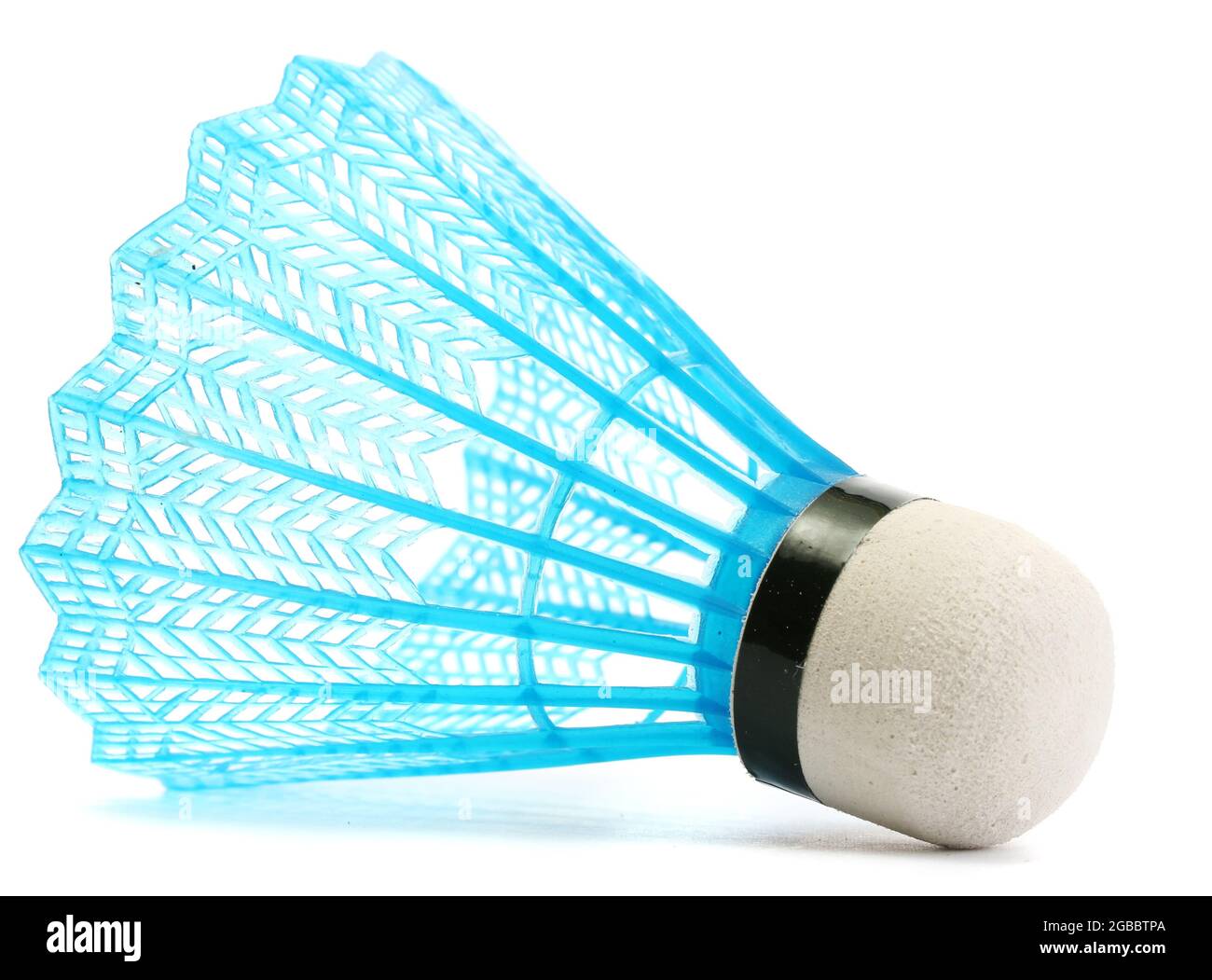 blue plastic shuttlecock isolated on white Stock Photo - Alamy