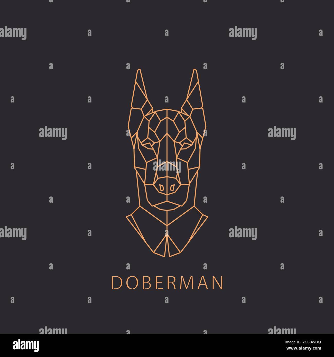 Doberman dog in geometric modern style. Vector illustration Stock ...