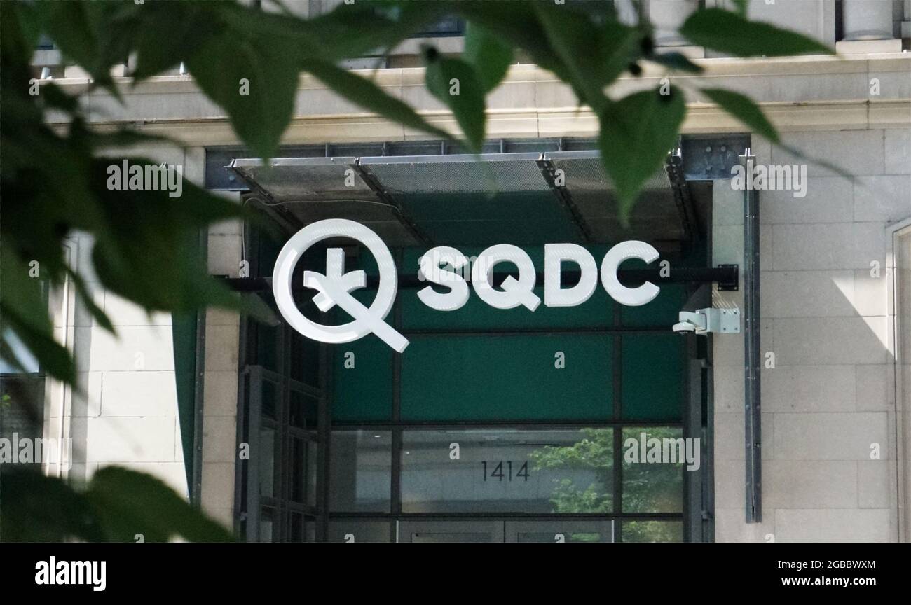 Montreal,Quebec,Canada,Juin 30, 2021.Exterior signs of the SQDC outlets ...