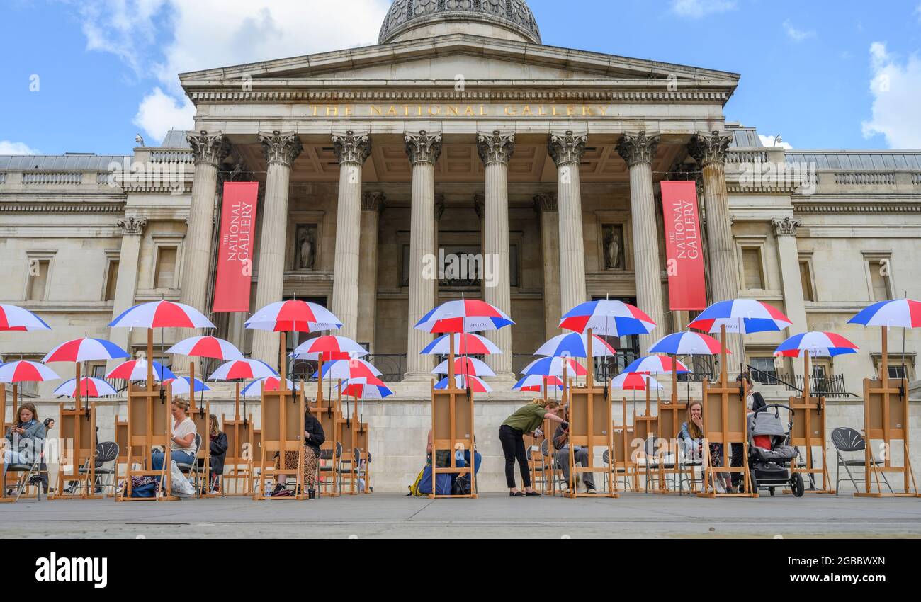 Trafalgar Square, London, UK. 3 August 2021. Sketch on the Square. The ...