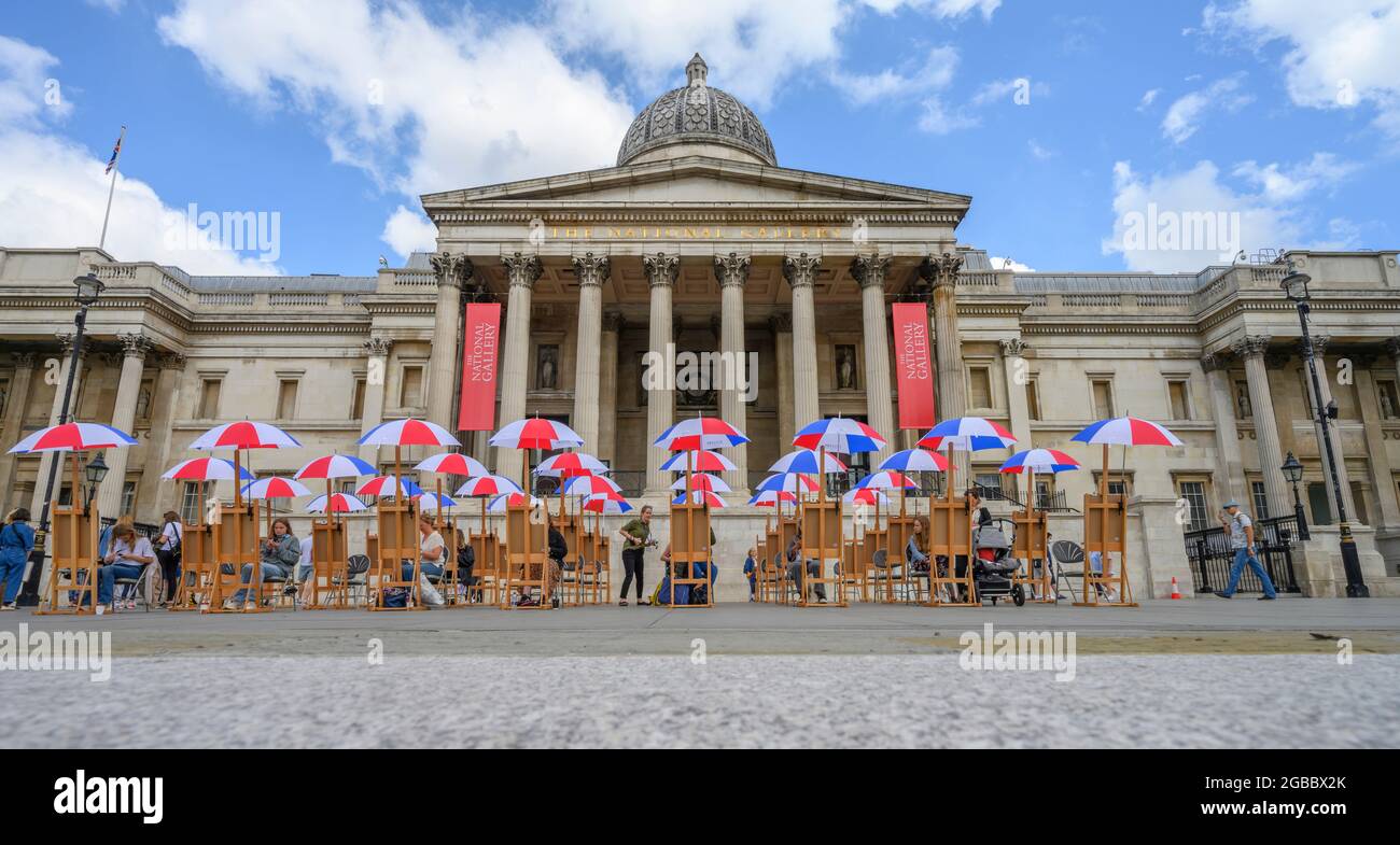 Trafalgar Square, London, UK. 3 August 2021. Sketch on the Square. The ...