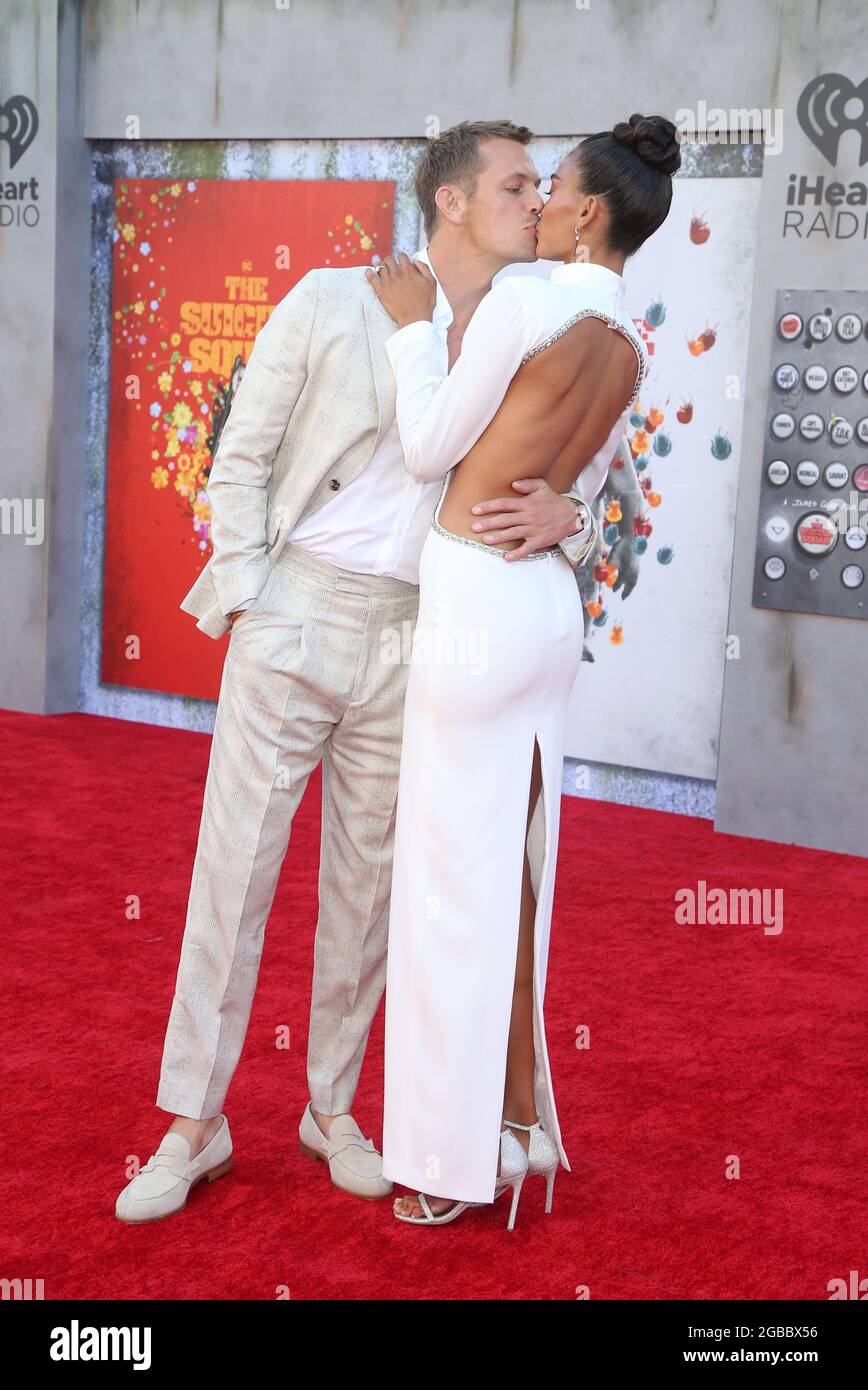 LOS ANGELES, CA - August 2: Joel Kinnaman, Kelly Gale, at Warner Bros ...