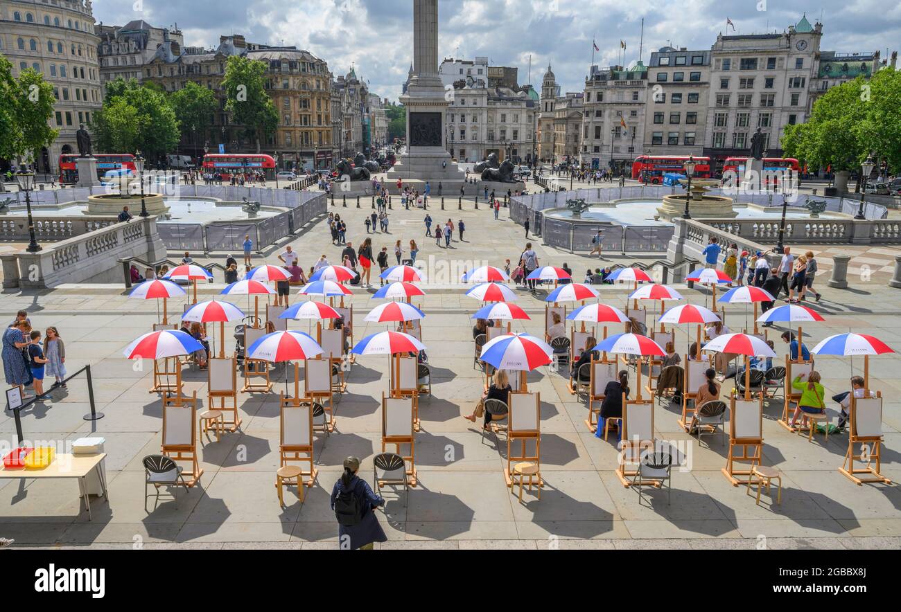 Trafalgar Square, London, UK. 3 August 2021. Sketch on the Square. The ...