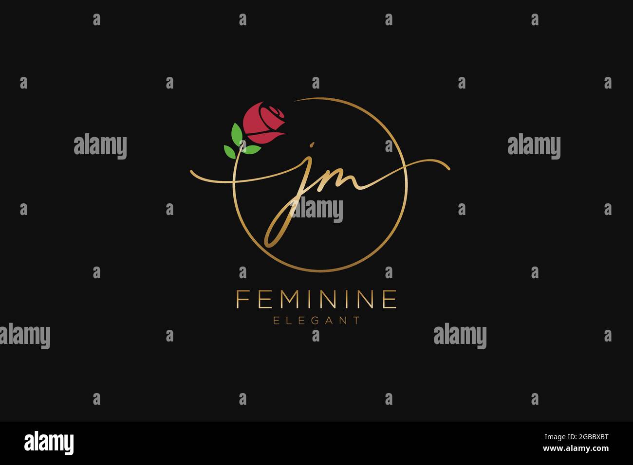 JM Feminine logo beauty monogram and elegant logo design, handwriting ...