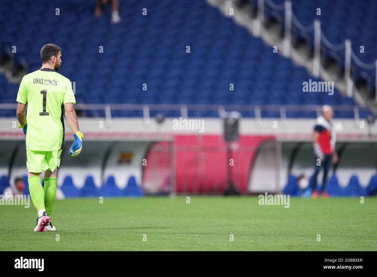 Goalkeeper Unai Simon (1 Spain) looks on during the Men’s Olympic ...
