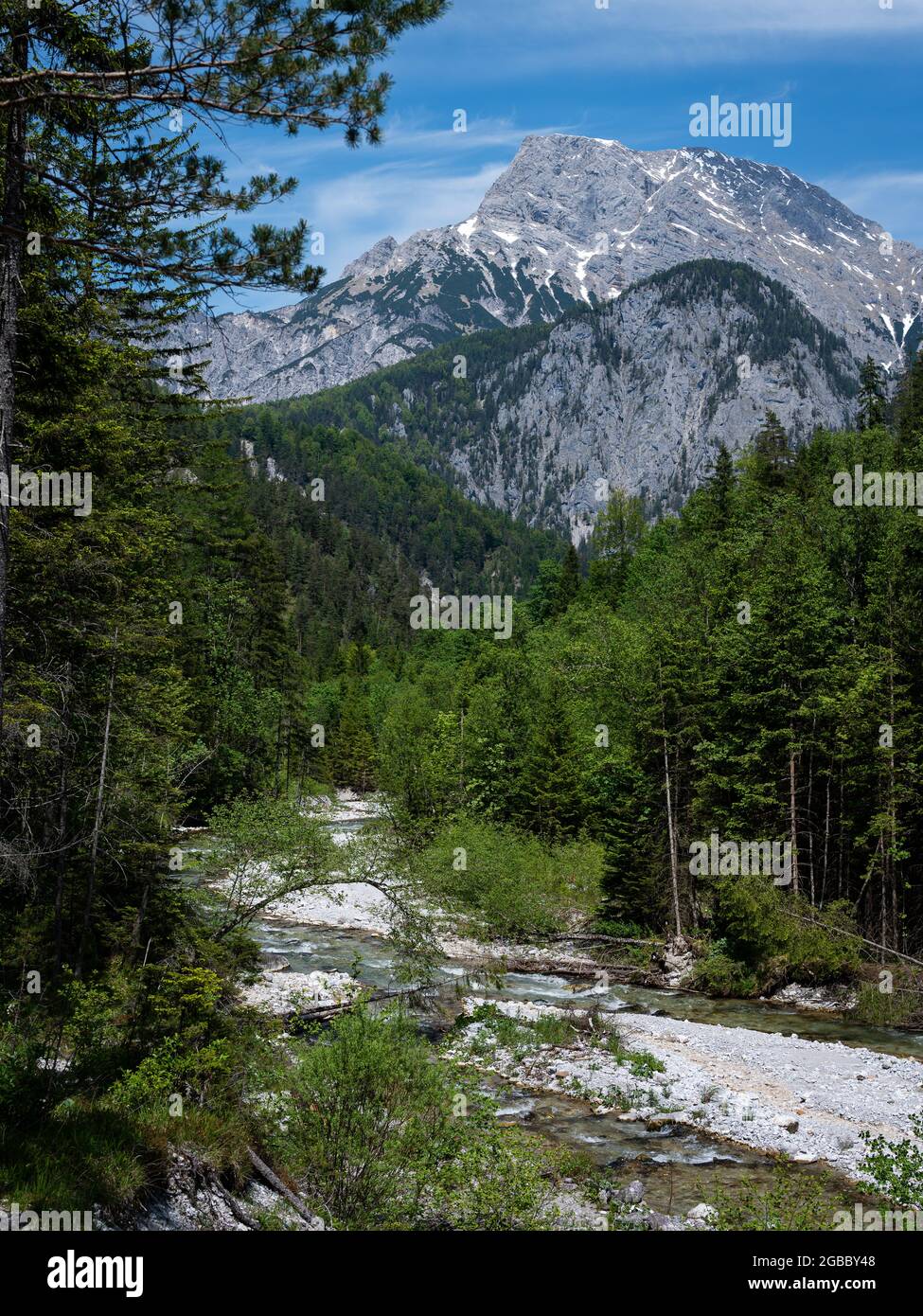 The Austrian alps near Admont on a sunny day in summer, national park ...