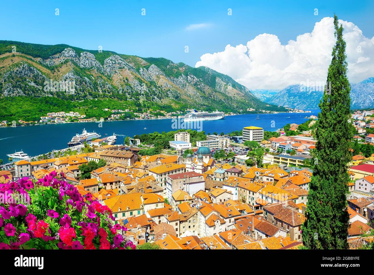 Aerial view of Kotor city and Kotor Bay, Montenegro Stock Photo - Alamy