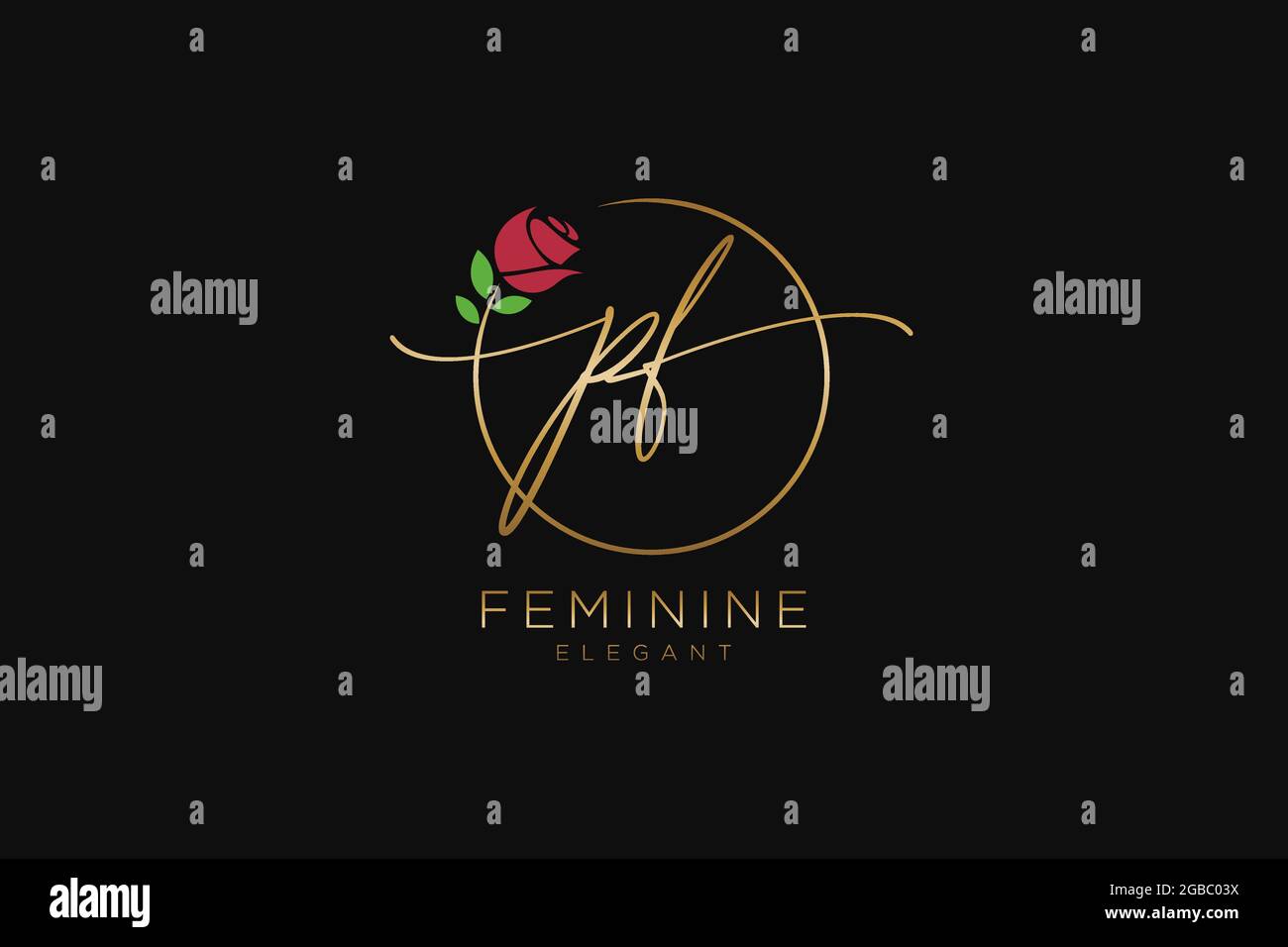 PF Feminine logo beauty monogram and elegant logo design, handwriting ...