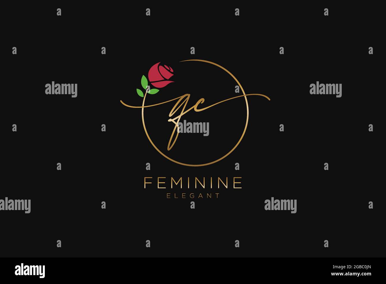 QC Feminine logo beauty monogram and elegant logo design, handwriting ...