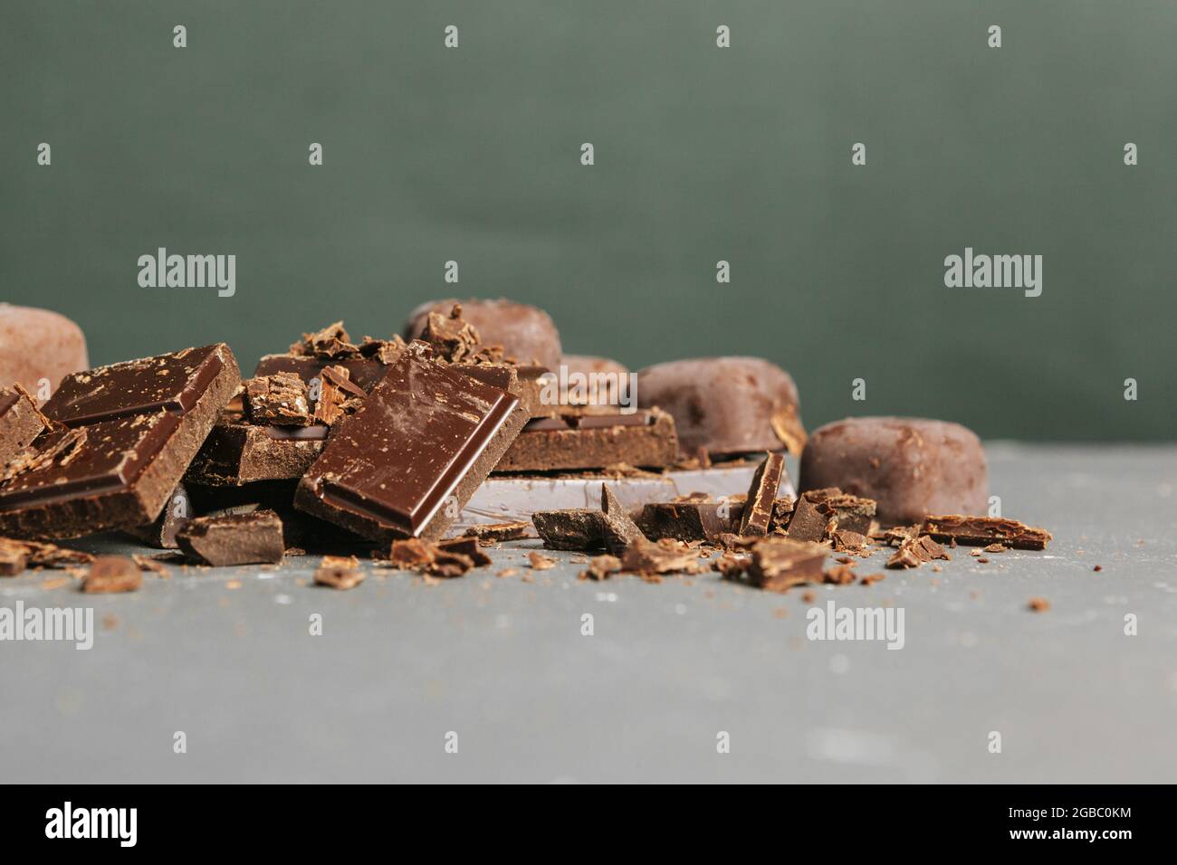 Dark chocolate stack Stock Photo - Alamy