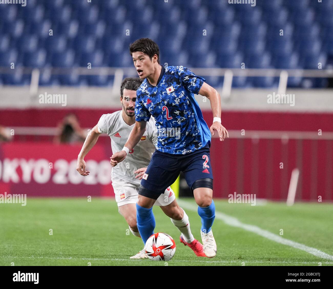 Saitama, Japan. 03rd Aug, 2021. SAKAI Hiroki Sakai (2 Japan) controls ...