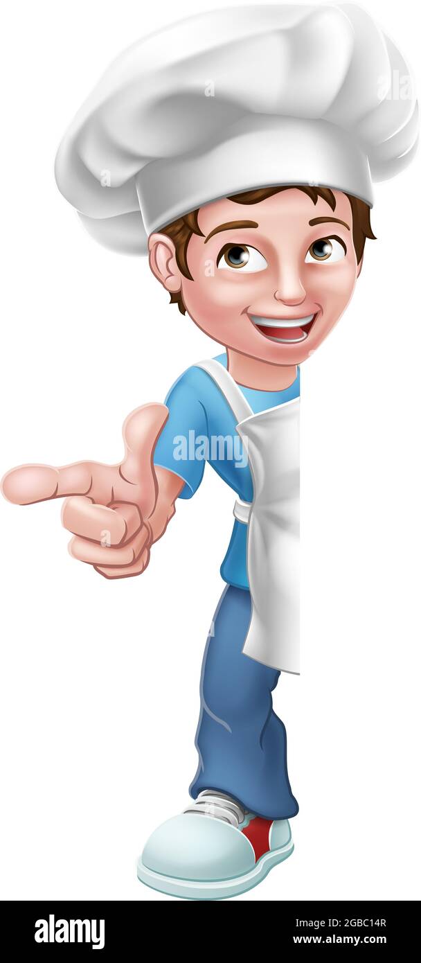 Kid Cartoon Boy Chef Cook Baker Child Sign Stock Vector Image & Art - Alamy