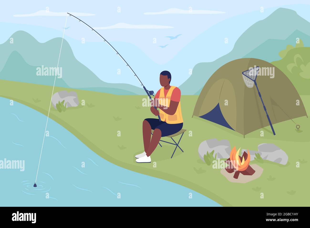 American fish pond Stock Vector Images - Alamy