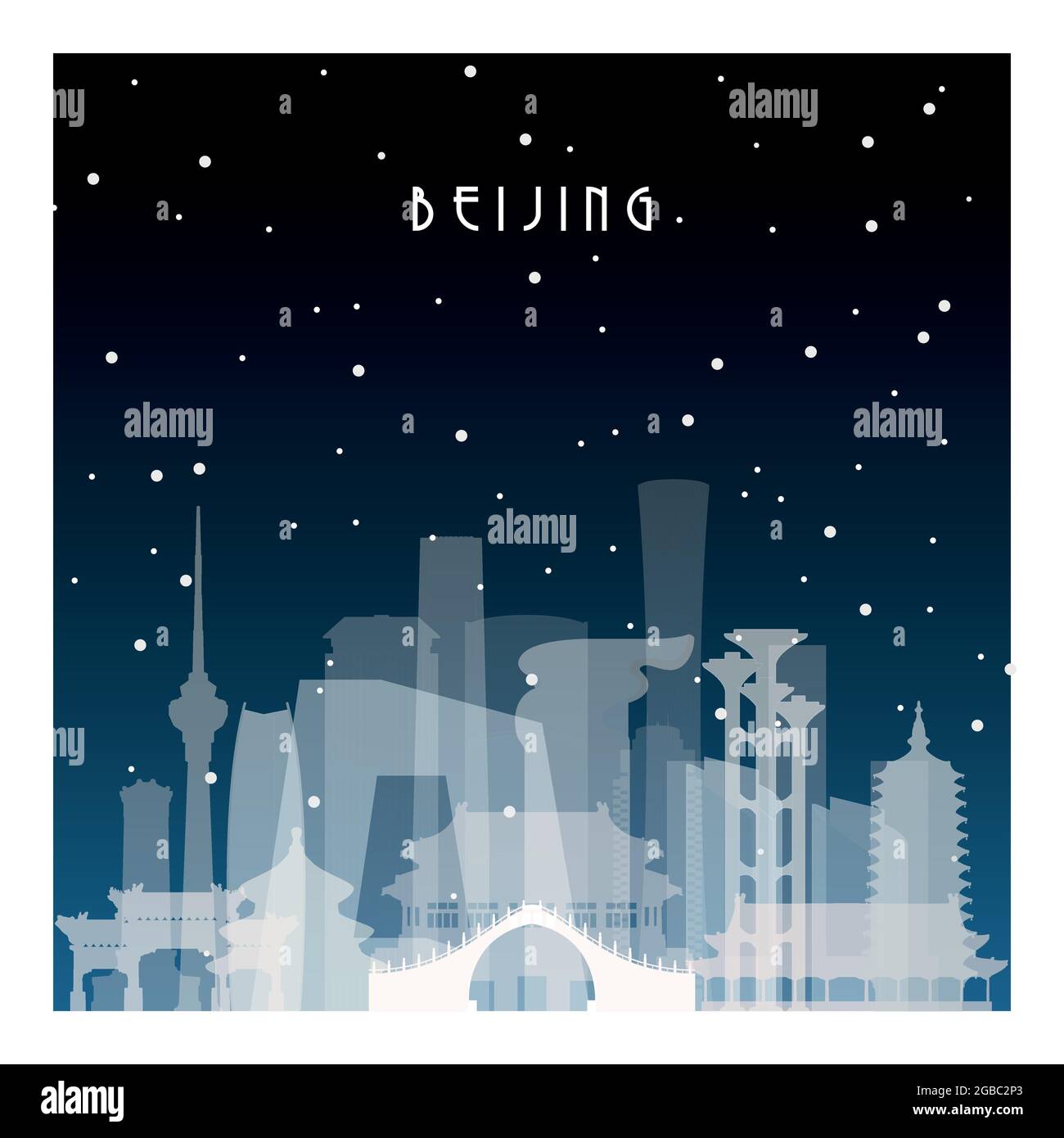 Beijing night view Stock Vector Images - Alamy