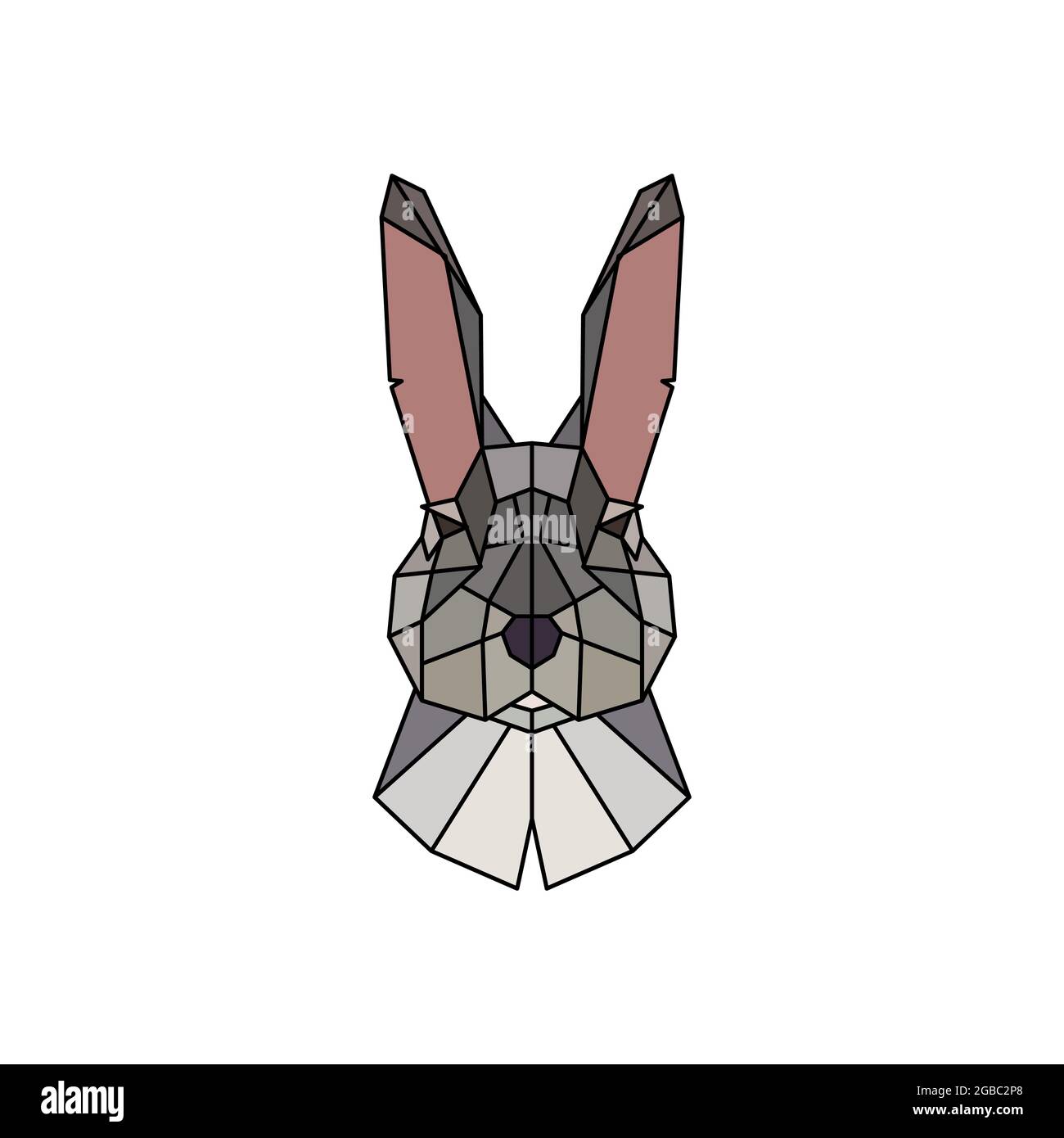 The face of a rabbit. Polygonal style. Vector illustration Stock Vector ...