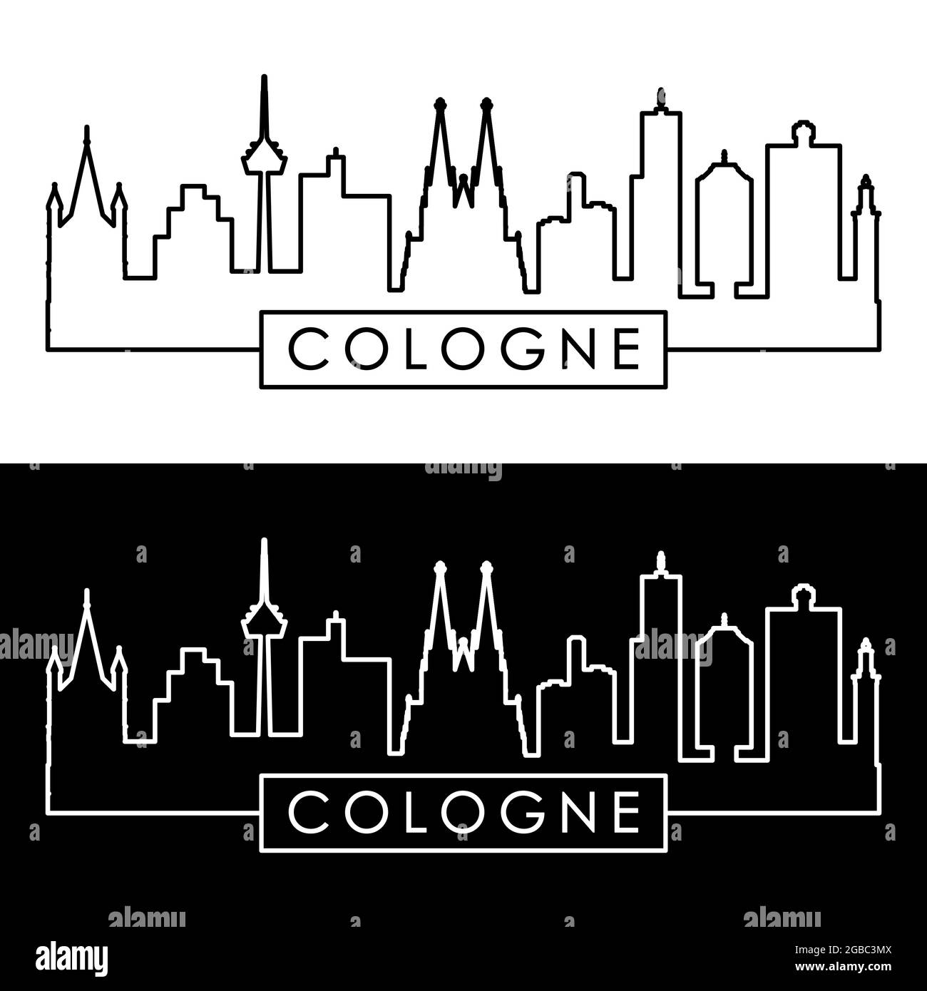 Cologne skyline. Linear style. Editable vector file Stock Vector Image ...