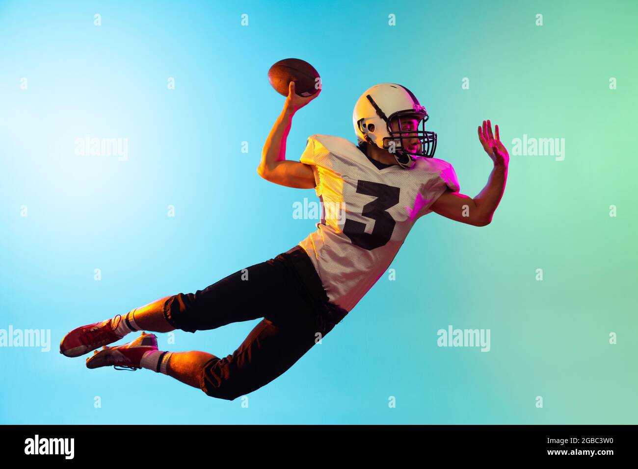 American Football Player Catching Silhouette
