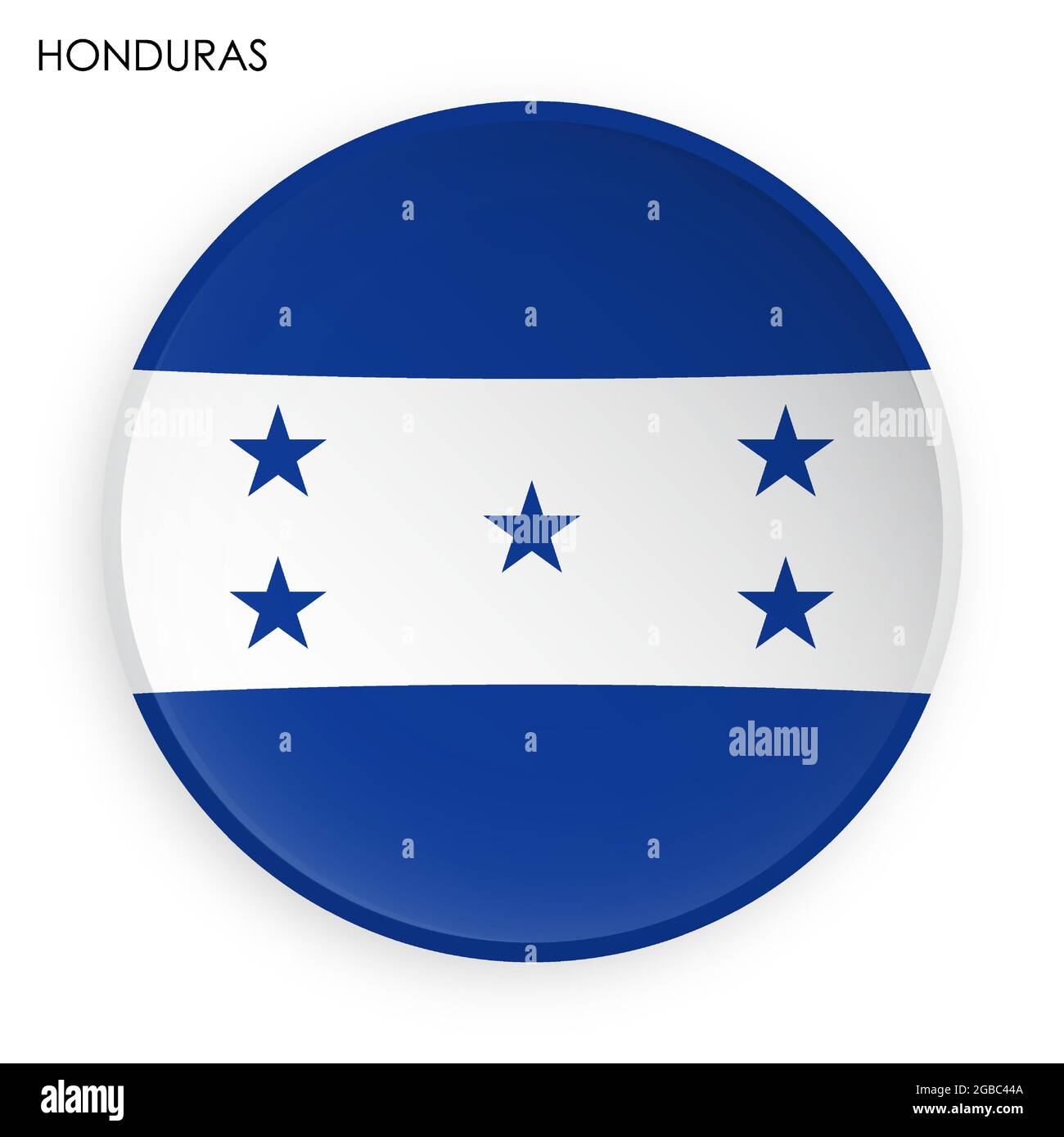 HONDURAS flag icon in modern neomorphism style. Button for mobile ...