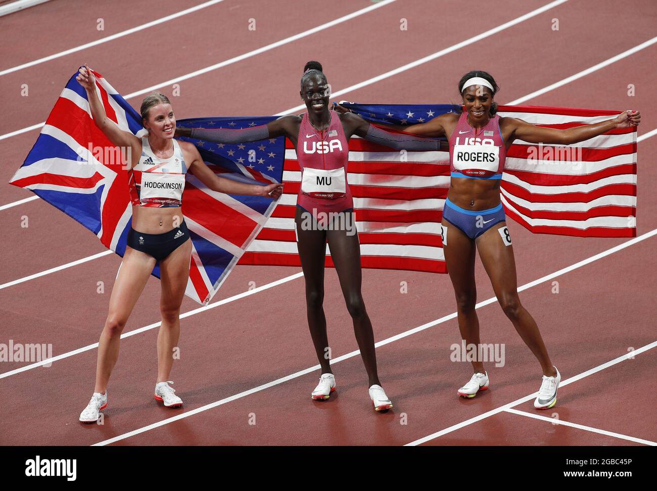 Tokyo, Japan. 03rd Aug, 2021. Athing Mu of the USA, Keely Hodgkinson of ...