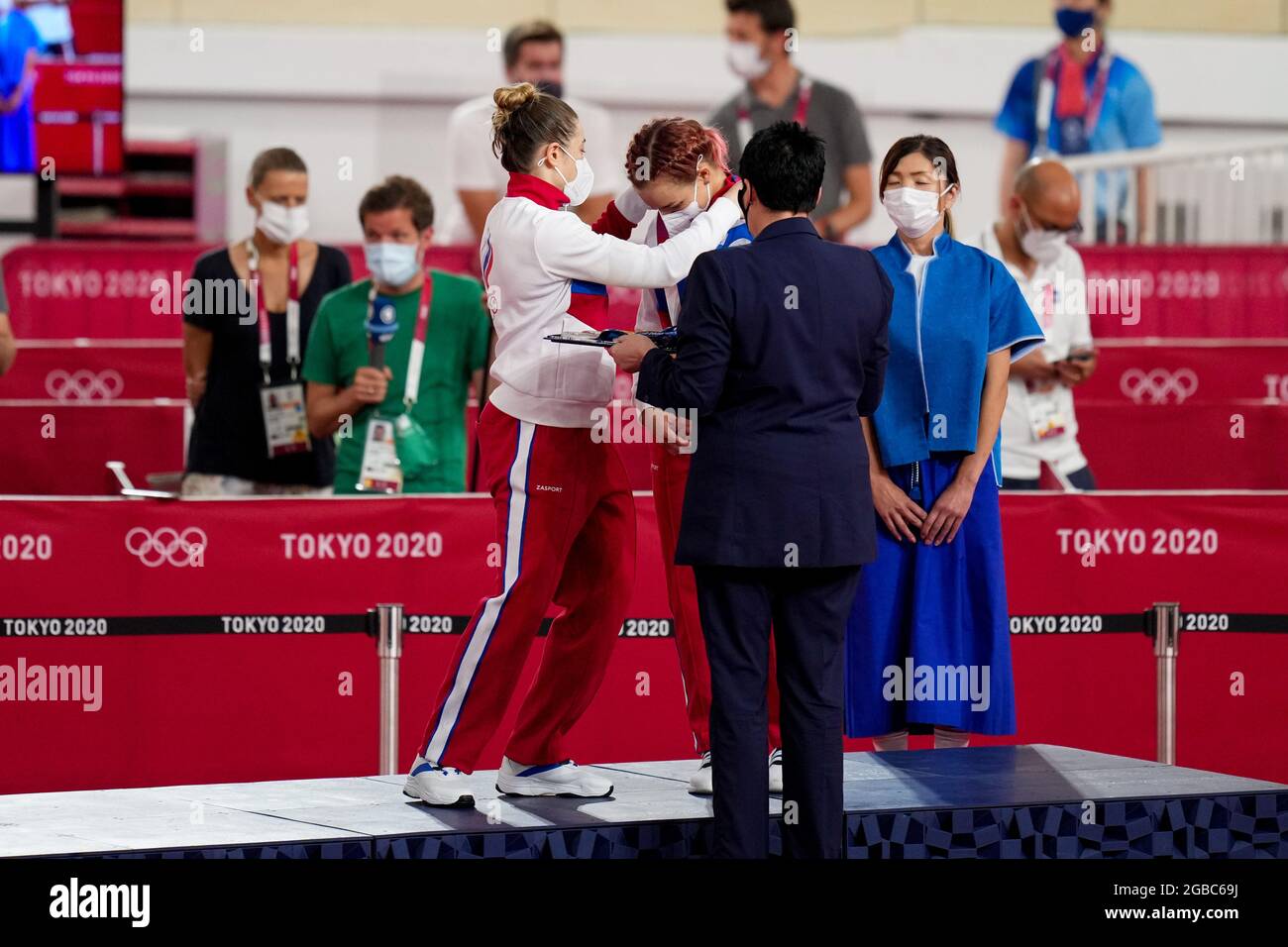 Daria shmeleva of russia and anastasiia voinova of russia hi-res stock ...