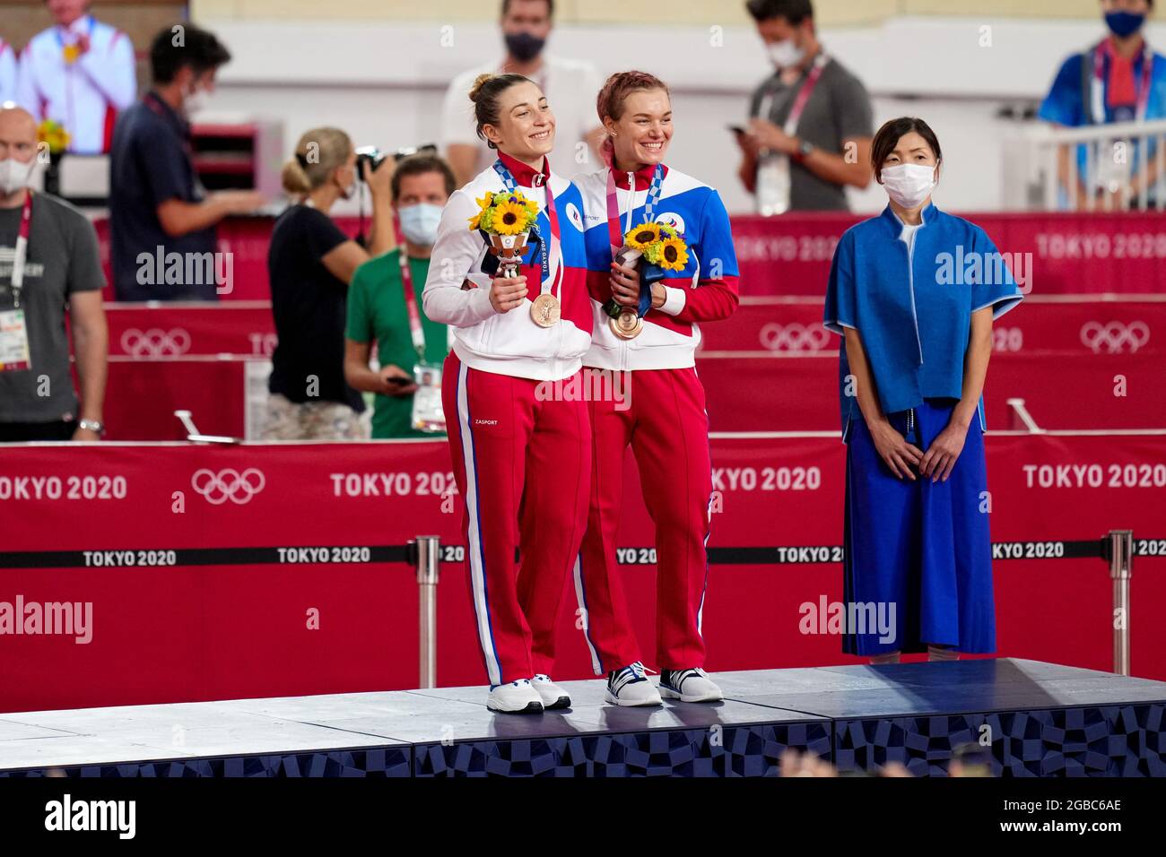 Daria shmeleva of russia and anastasiia voinova of russia hi-res stock ...