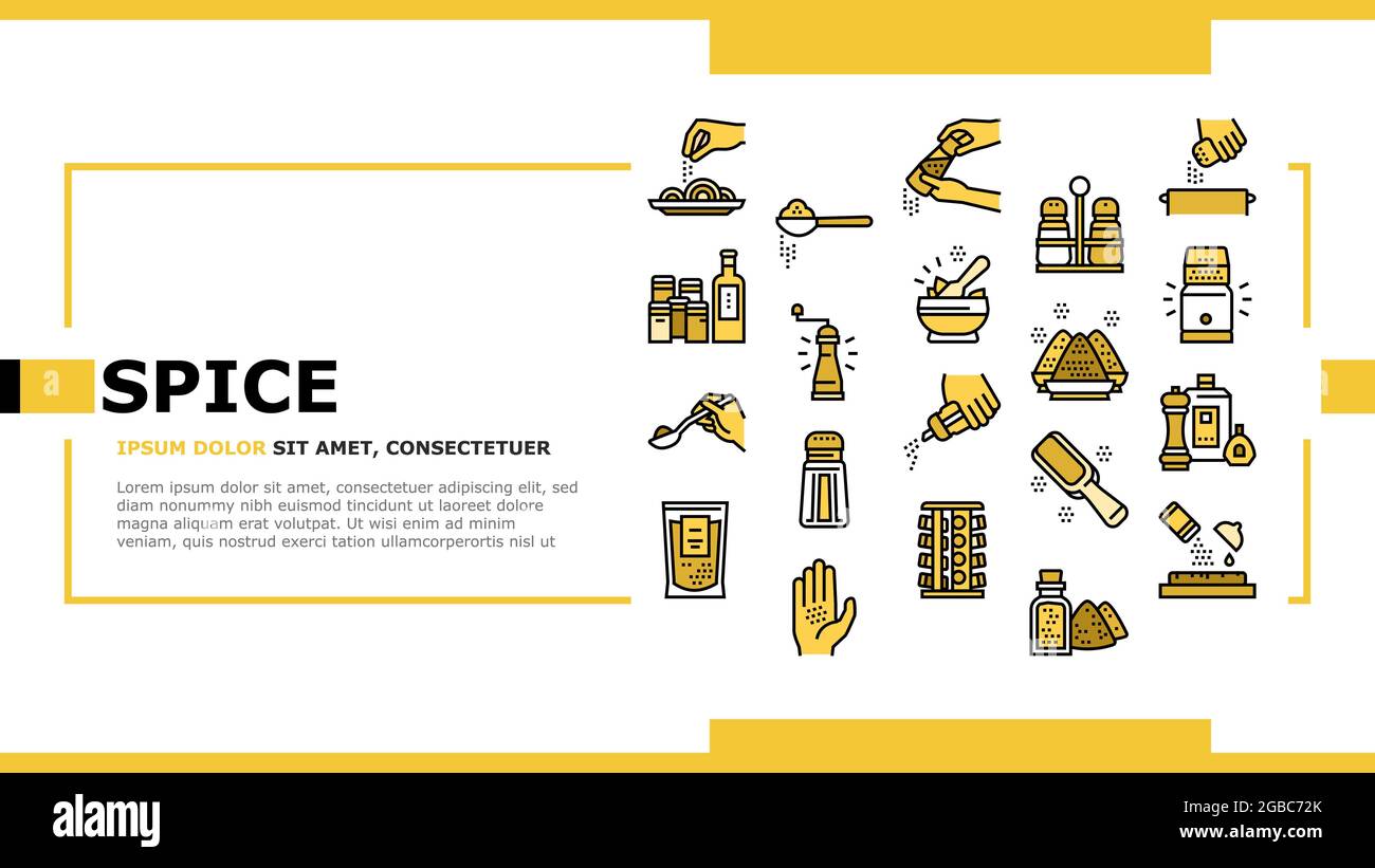 Spice Condiment Herb Landing Header Vector Stock Vector Image & Art - Alamy